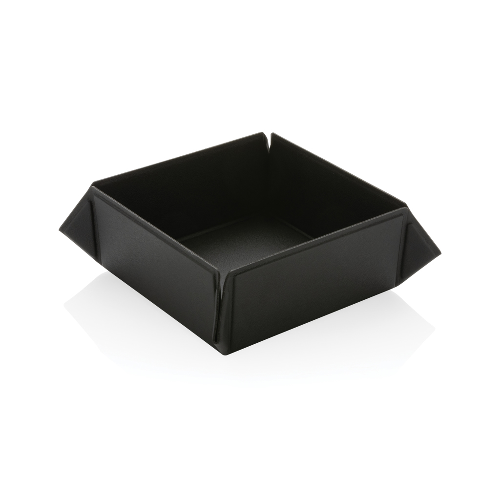 Swiss Peak RCS recycled PU foldable magnetic storage tray, black ...